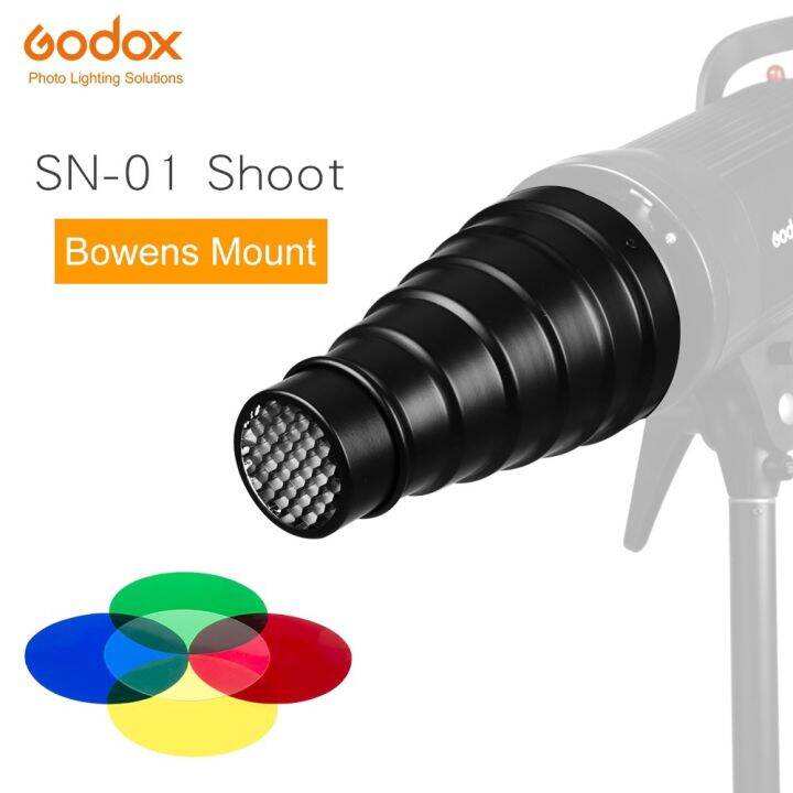 godox bowens mount sn - 01 snoot w/honeycomb อุปกรณ์ไฟแฟลชสําหรับใช้ ...