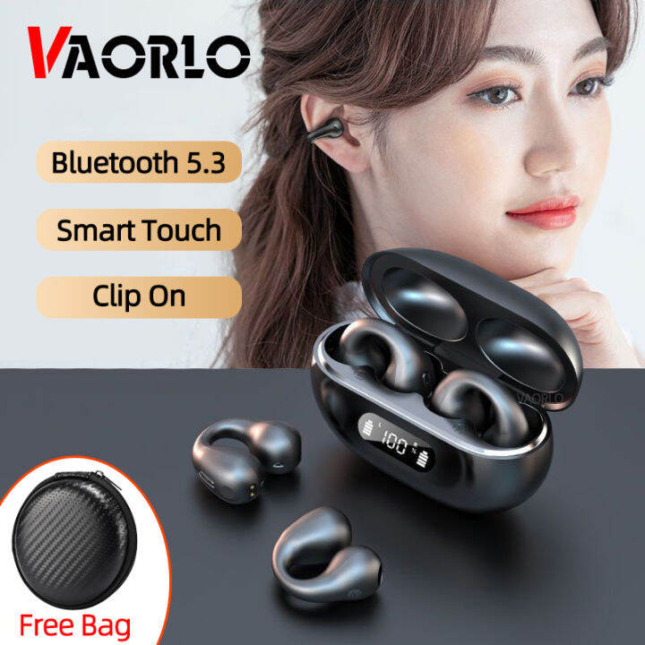 【Free Bag】VAORLO TWS Clip On Sport Wireless Headphone HIFI Surround Subwoofer Bluetooth 5.3 ...