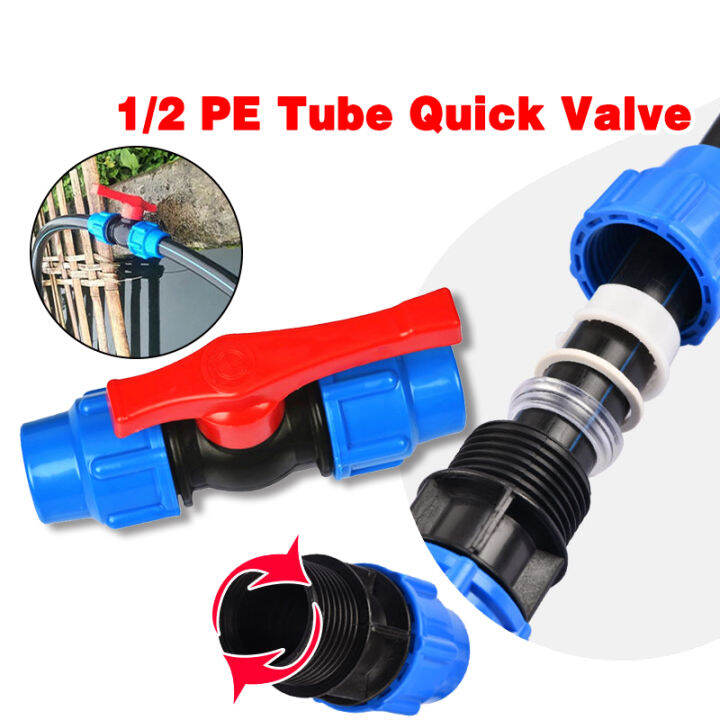 22mm 1/2” PE Tube Quick Valve Water Pipe Quick Valve Connector PE Tube ...
