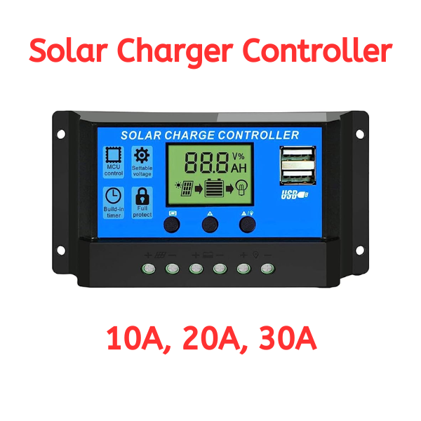 Solar Charger Controller 12V/24V (10A, 20A, 30A) PWM Solar Panel ...