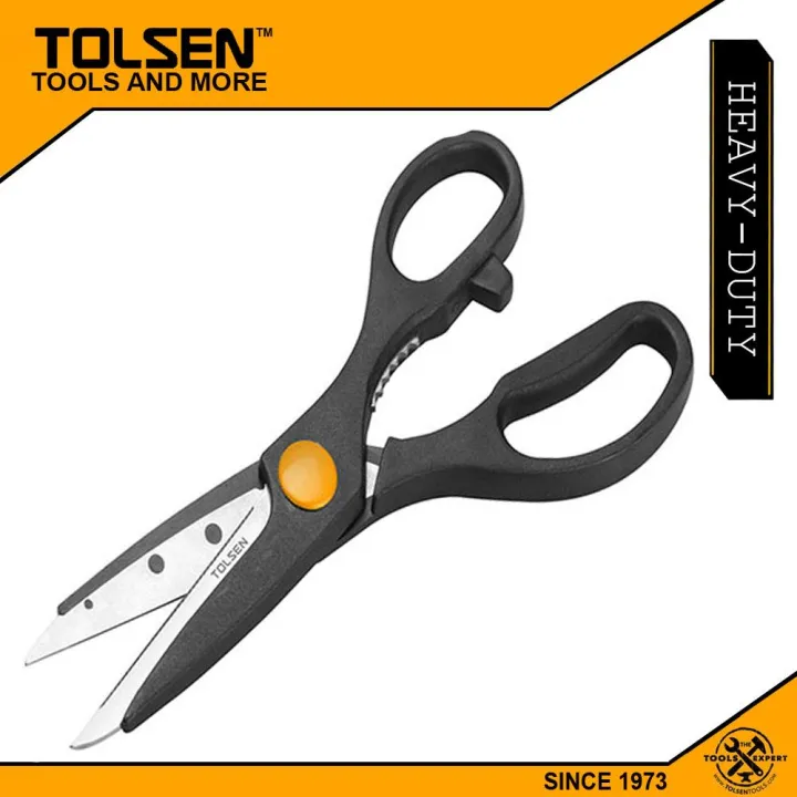 Tolsen Kitchen Scissors w/ Stainless Blade (200mm, 8") Nut Cracker ...