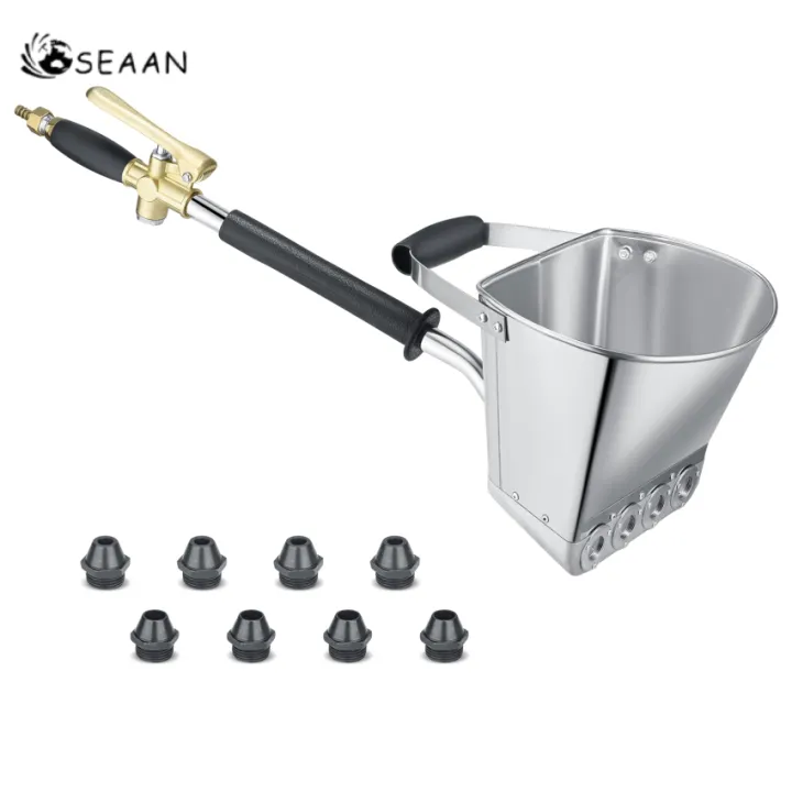 Cement Mortar Spray tool Hopper With 8 Additional Metal Nozzles Tool 4 ...