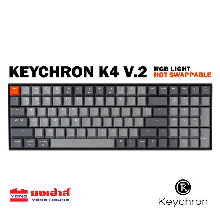 Keychron K4 V.2 Hotswap (Key ENG) Mechanical Keyboard RGB คีย์บอร์ดไร้ ...