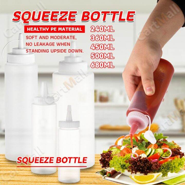 Plastic Squeeze Bottle Condiment Dispenser 240ml 360ml 450ml 500ml ...