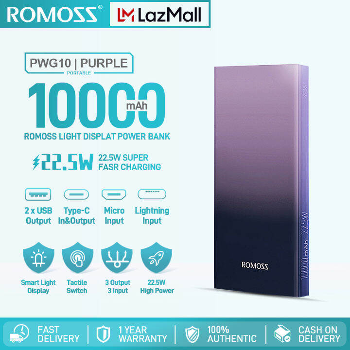 Romoss PWG10 10000mAh Powerbank 22.5W PD18W Type-C Two-way Fast ...