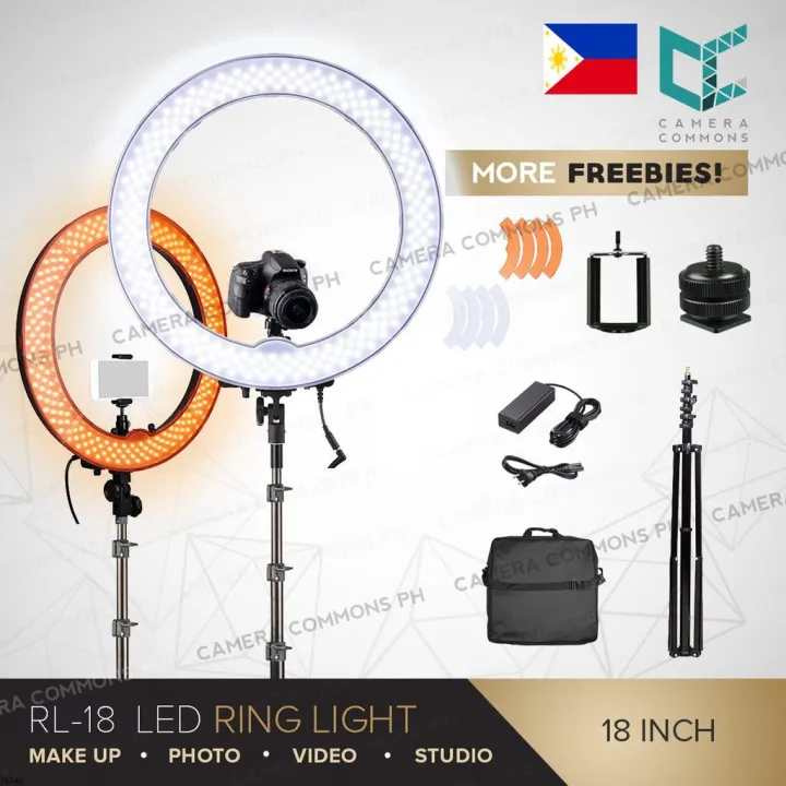 RL18 LED Ring Light 18 inches with FREE STAND Beauty Lighting Make Up Photography Vlogging ...