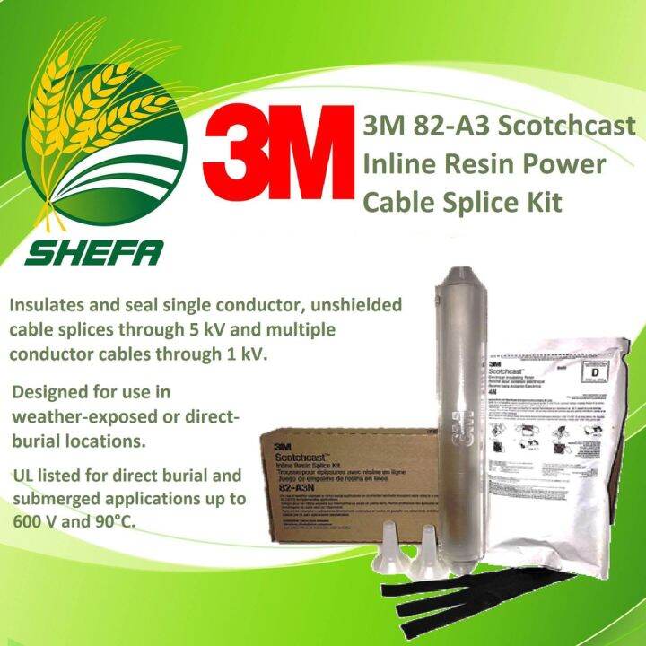 a{]3M 82-A3 Scotchcast Inline Resin Power Cable Splice Kit , 3/0 AWG ...