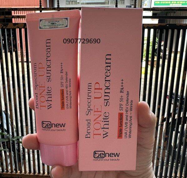 Kem chống nắng phổ rộng Nâng tone, Dưỡng trắng Benew Broad Spectrum ...