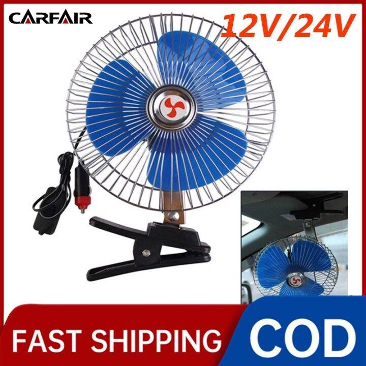 6 Inch Clip-On Car Fan Portable Summer Cooling Fan Truck Vehicle Strong ...