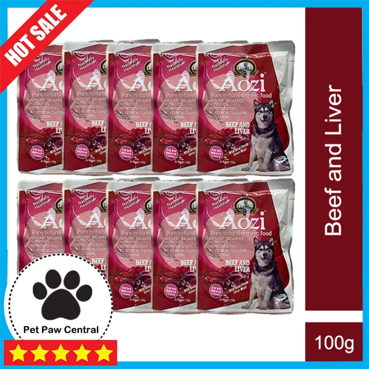 Aozi Organic Wet Dog Food Beef and Liver - 100g Pouch 10 PCS | Lazada PH