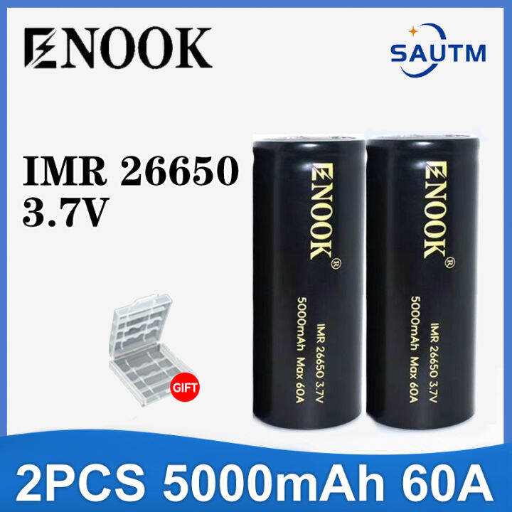 （Ready Stock）Enook 26650 battery 5000mAh 60A 3.7V rechargeable Li-ion ...