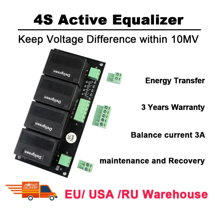 QNBBM 4S 12V Active Battery Equalizer Balancer BMS for LiFePO4,LiPO,LTO ...