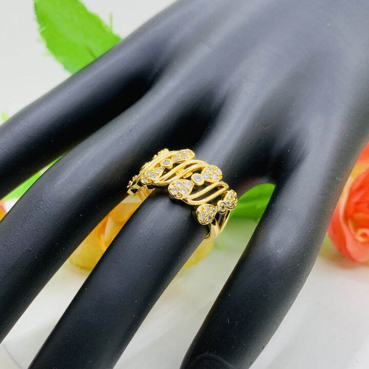 DRKI Cincin Titanium Wanita Anti Karat Model Rangkai Permata Cantik ...