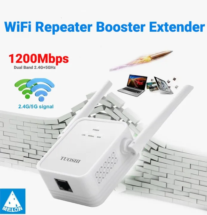 Wall Plug ขยายสัญญาณ Wifi Signal Booster Repeater 1200Mbps Dual Band 2 ...