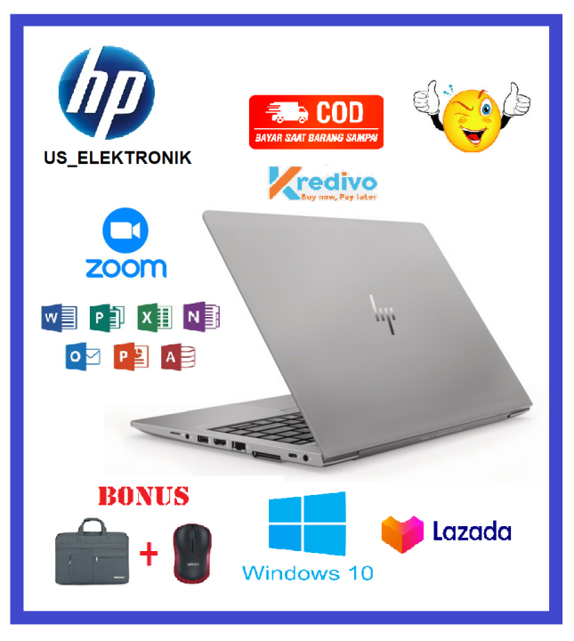 LAPTOP HP ZBOOK 14u G5 CORE I5 GEN 8 RAM 8GB SSD 256GB FHD 14 INCH WINDOWS 10 FREE TAS/MOUSE ...