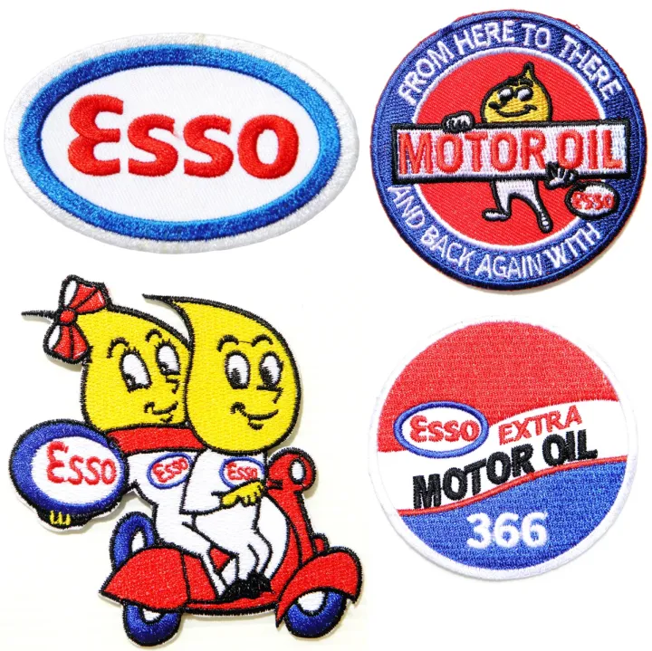 🔥 ESSO Oil 🔥 เอสโซ่ โลโก้ อาร์ม ปัก สติกเกอร์ กาวร้อน ตัวรีด ตัวรีดติด ...