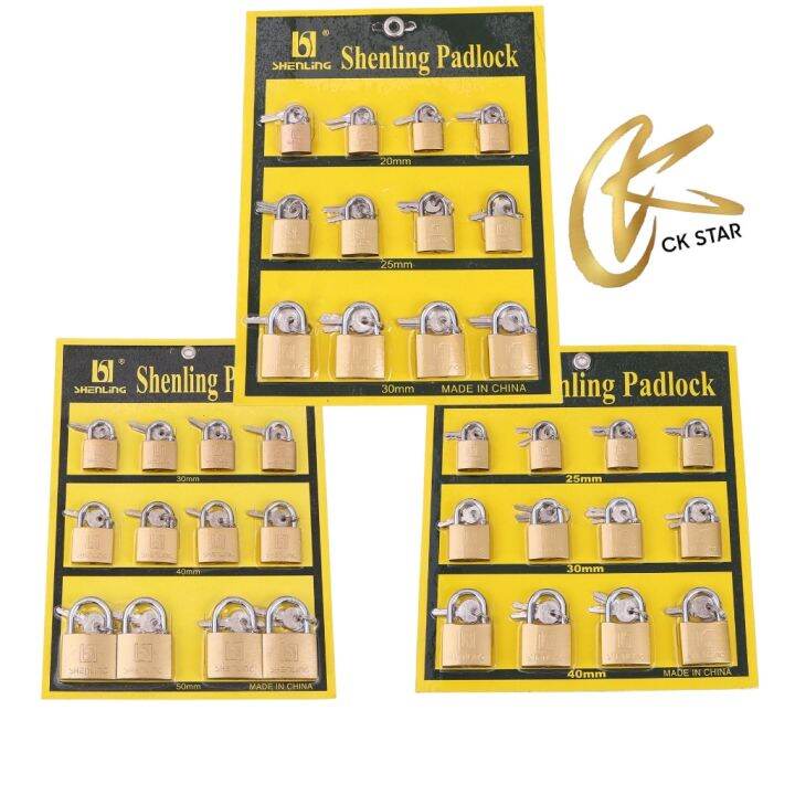 Shenling Padlock 12pcs per pad 20-25-30mm 25-30-40mm 30-40-50mm | Lazada PH