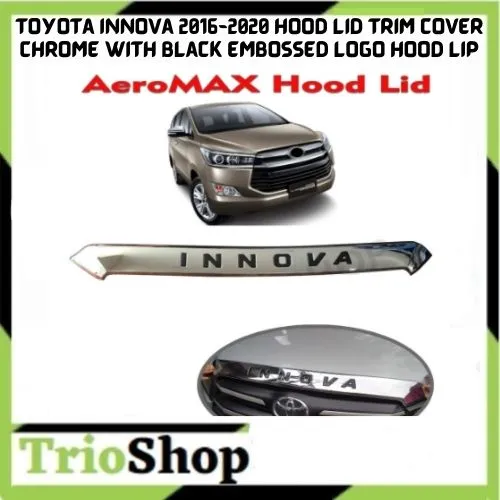 Toyota Innova 2016-2020 Hood Lid Trim cover Chrome with Black Embossed ...