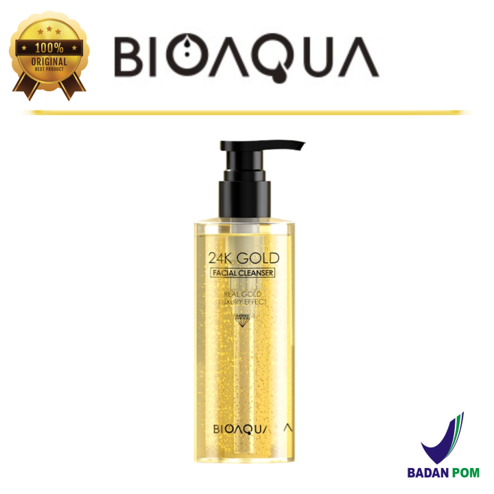 BIOAQUA 24K Gold Facial Cleanser 200ml Sabun Cuci Muka Glowing Face ...