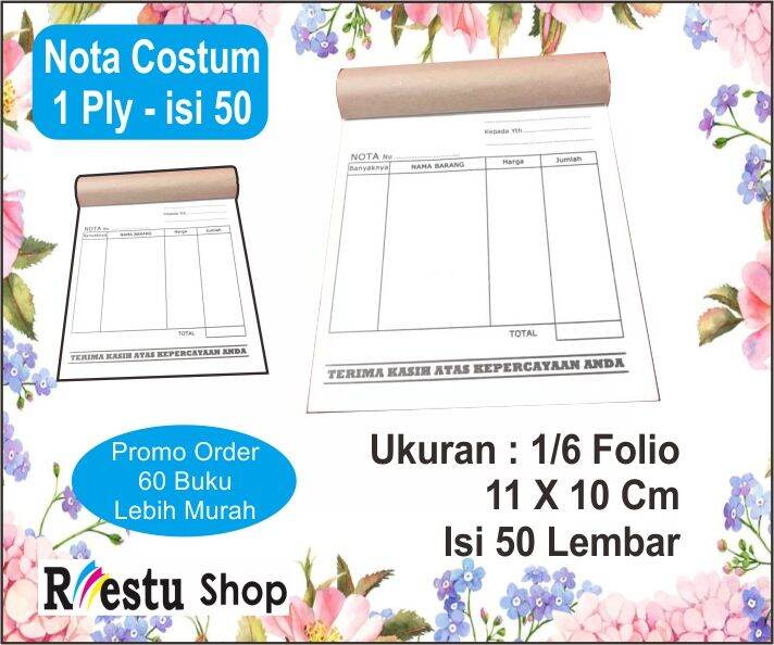 Nota Penjualan 1/6 Custom | Lazada Indonesia