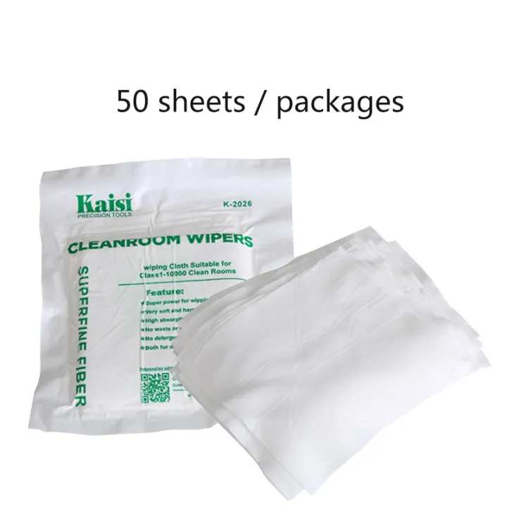 Kaisi 50Pcs Bag Soft Cleanroom Wiper Cleaning Non Dust Cloth Dust Free ...