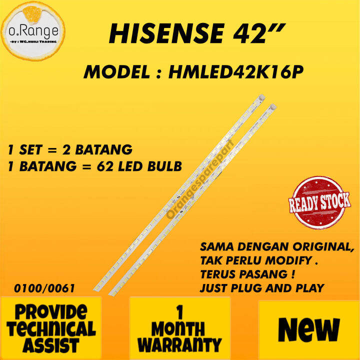 HMLED42K16P HISENSE 42" LED TV BACKLIGHT (LAMPU TV) HISENSE 42 INCH LED ...