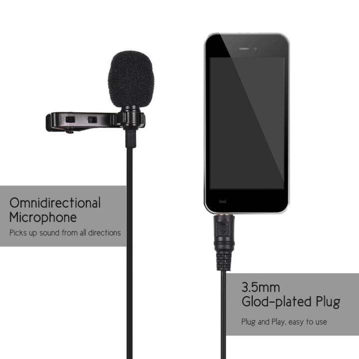 Mini Tie Lapel Clip-on Wired Microphone Mic 3.5mm Plug for Smartphone ...