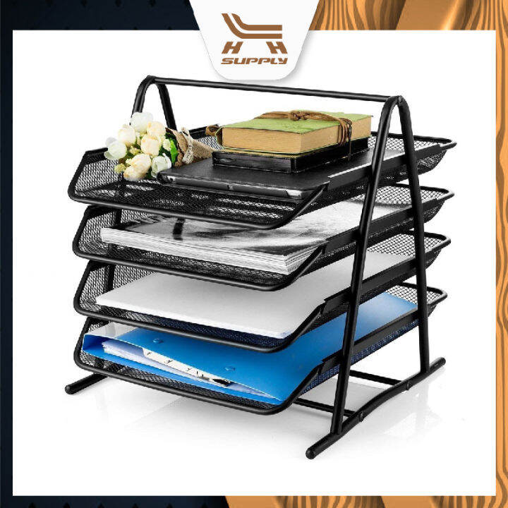 LH 4 Layer 4 Tier File Document Letter Paper Tray Sorter Collection ...