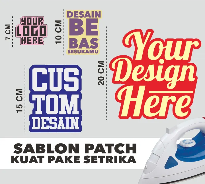 PATCH STIKER SABLON BAJU Logo Setrika | cetak print DTF Sablon iron ...