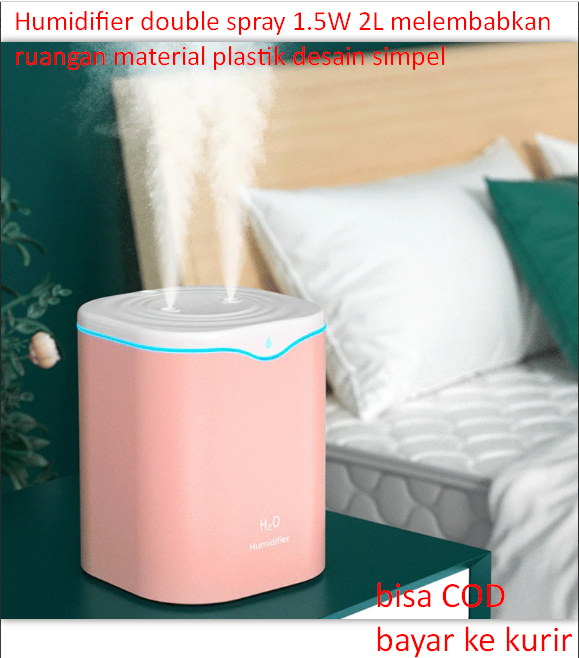 Humidifier double spray 1.5W 2L melembabkan ruangan material plastik ...