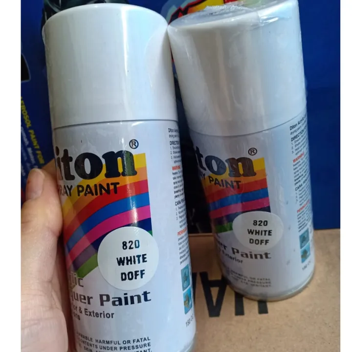 DITON Spray Paint Acrylic Pilox Cat Semprot Diton Warna Putih Doff ...
