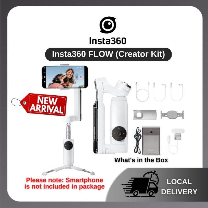 Insta360 Flow AI-Powered Smartphone Stabilizer Gimbal (Insta360 Malaysia Warranty) 3-axis built ...