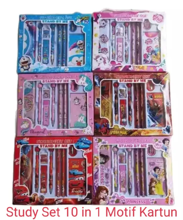RS818 - PAKET ALAT TULIS / STUDY SET 10 IN 1 UKURAN BESAR KARAKTER ...