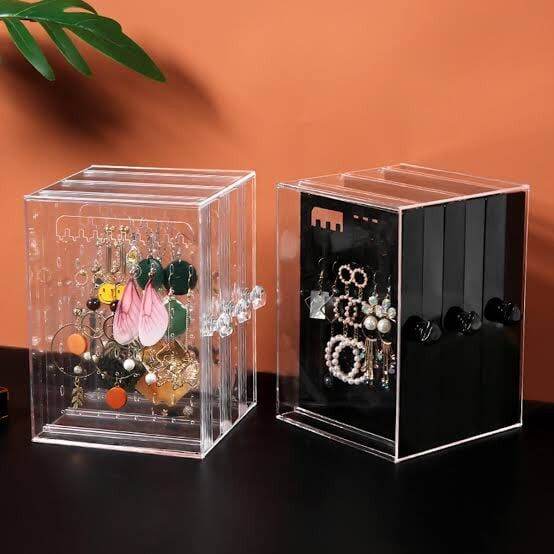 Acrylic Jewelry Storage Box Earrings Display Stand Transparent ...