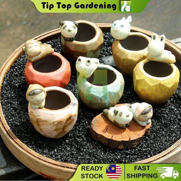 TIPTOP Diamond Shape Ceramic Pot With Animal Design THG 051 Porcelain ...
