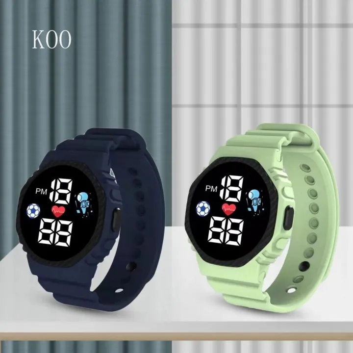 【KOO】INS Trend LED Electronic Watch Luminous Life Waterproof Square ...