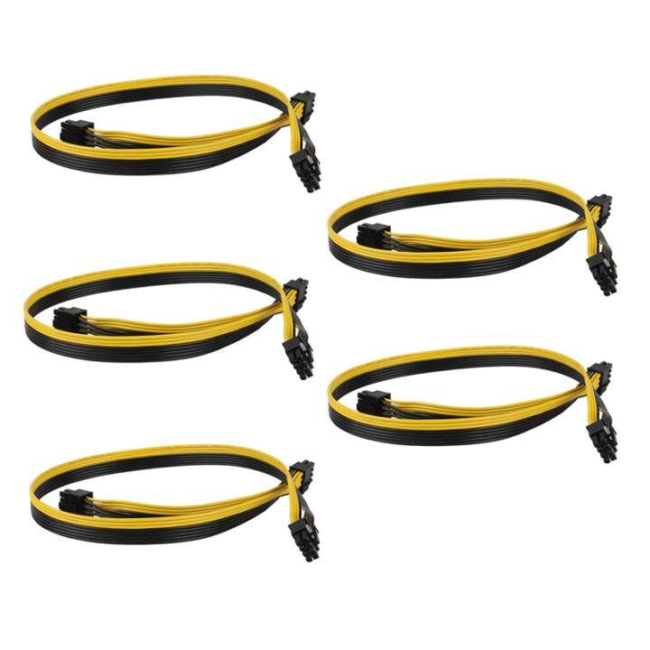 5Pcs PCI-E 8Pin to Dual 6+2 Pin Power Supply Cable PCIE 6+2Pin Male to ...