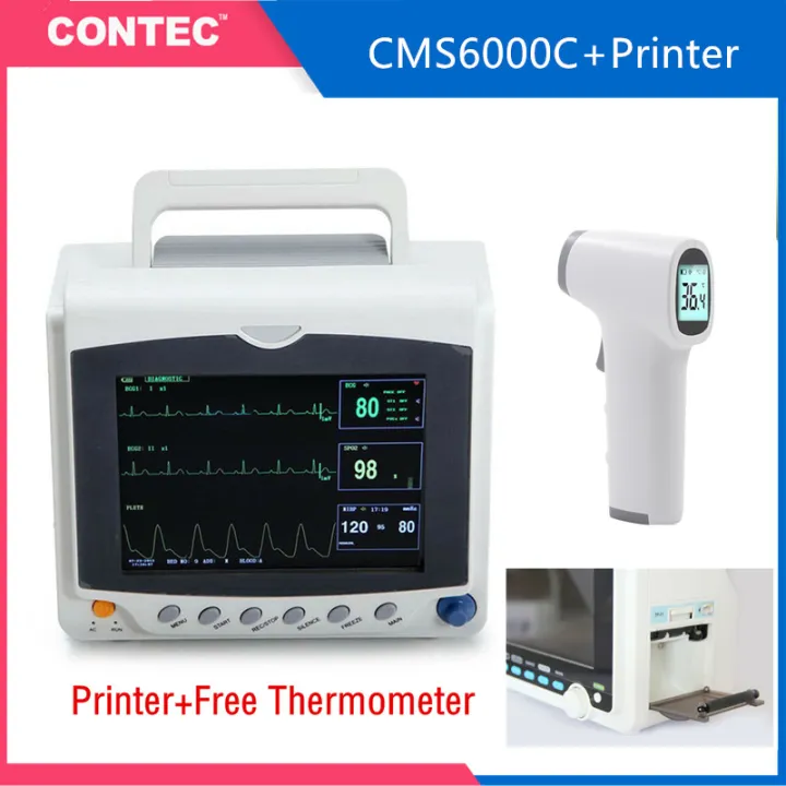 CONTEC CMS6000C New Portable Patient Monitor 8 Inch Screen Vital Signs ...