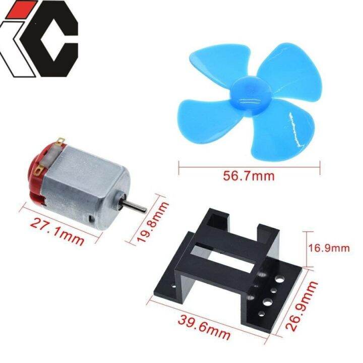 1Set DC Motor dengan Fan Blade Baling-Baling Kecil 3-6V Arduino ...