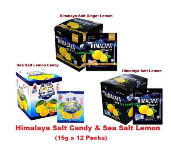 HIMALAYA Salt Candy & Sea Salt & Lemon Candy (15g x 12 Sachets / Box ...