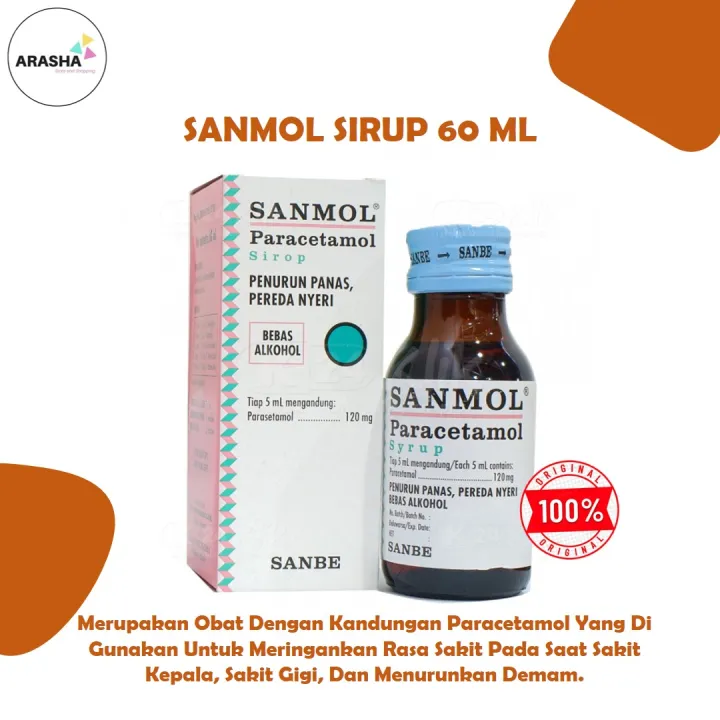 SANMOL SIRUP 60 ML Obat Demam/Paracetamol/Pereda Nyeri | Lazada Indonesia