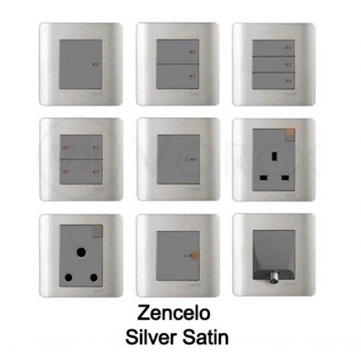 Schneider Zencelo Socket and Switches (Silver Satin Colour) | Lazada