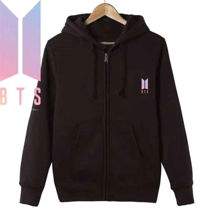 BTS jacket hood with zipper unisex | Lazada PH