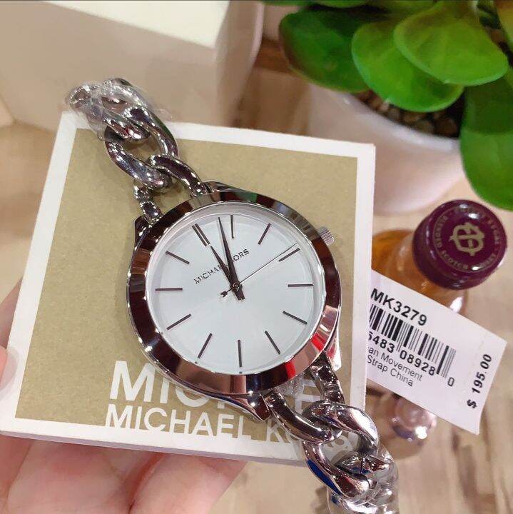 MK3279 Michael Kors Slim Runway White Dial Ladies Watch With 1 Year ...
