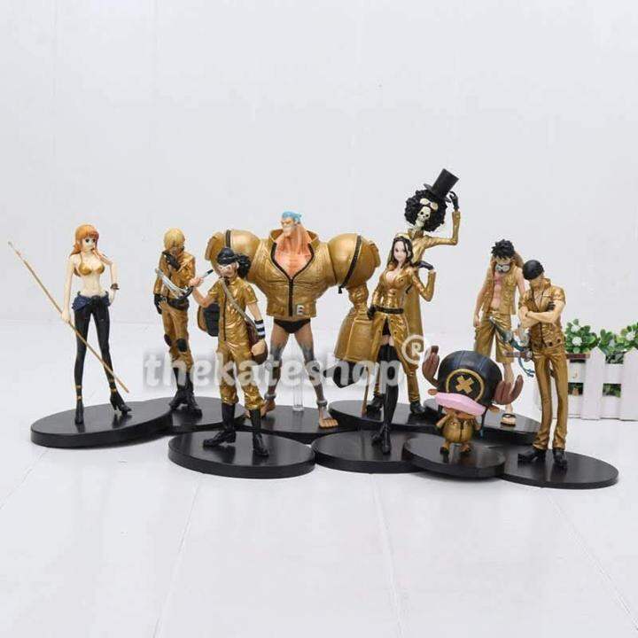 One Piece Gold Luffy Franky Chopper Brook display figures 3pcs set ...