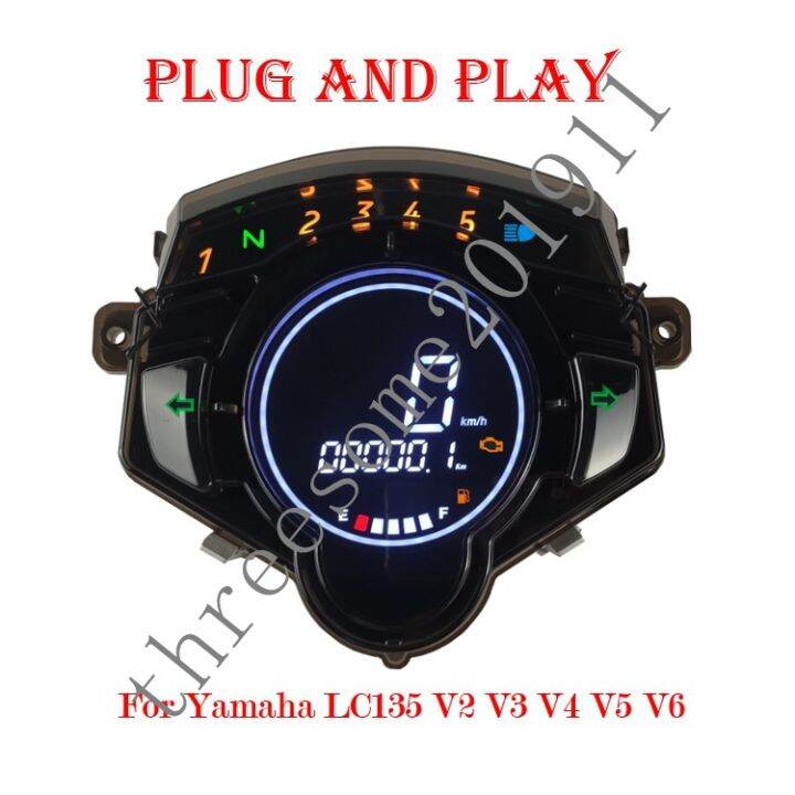 100% plug and play For Yamaha LC135 V2 V3 V4 V5 V6 V7 4S/5S Digital Meter Full LCD meter READY ...