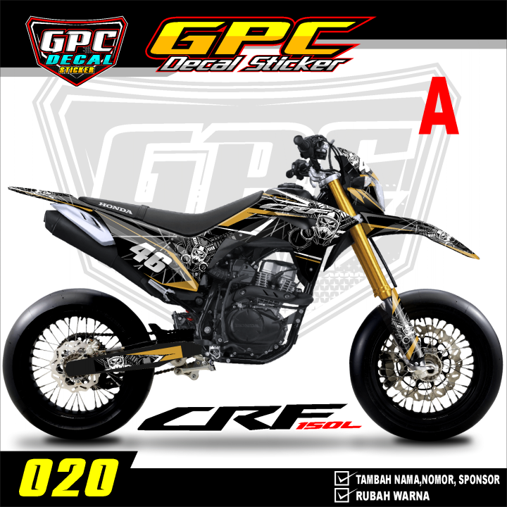Decal custom Variasi CRF 150 L Trail supermoto Sticker Fullbody skull ...
