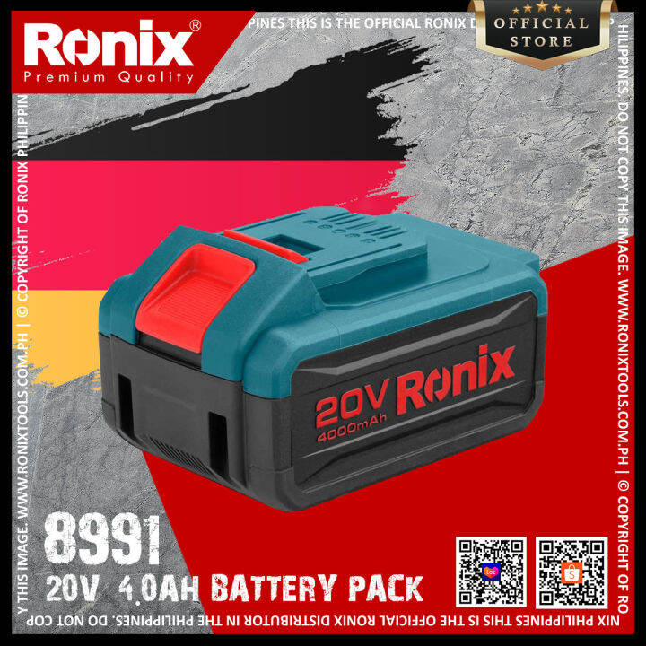 Ronix 8991 20V / 4 Ah Lithium Battery (support 89 series only brushless series) | Lazada PH
