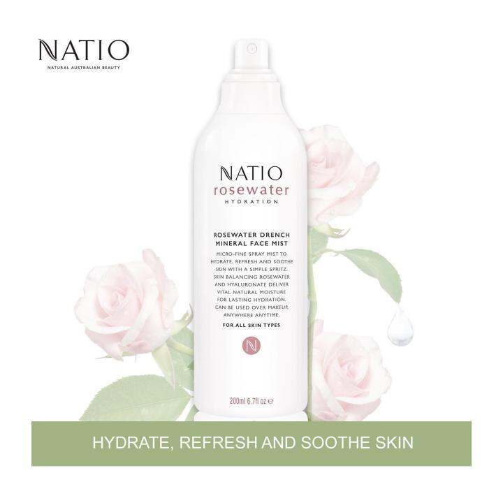 Natio Rosewater Hydration Drench Mineral Face Mist | Lazada Singapore