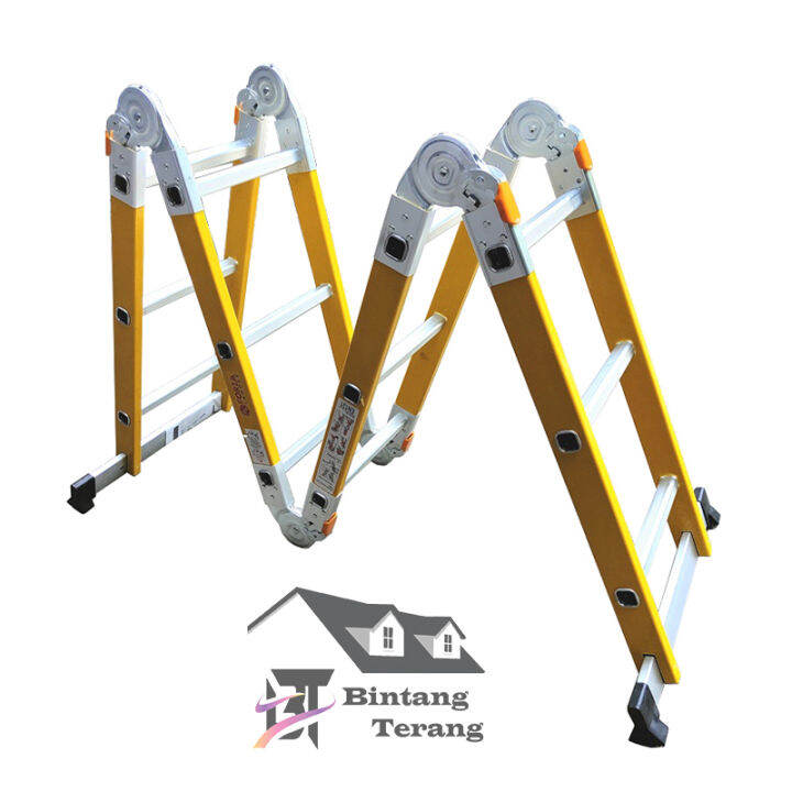 BTS - Tangga Lipat A Aluminium 4.9 Meter 4 x 4 Step Double Ladder ...